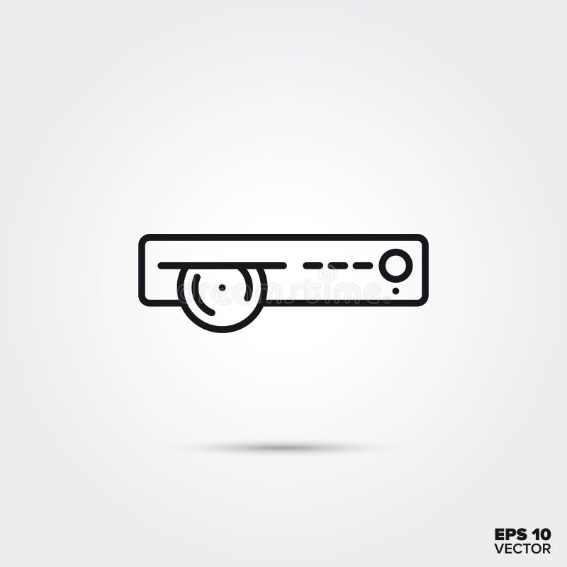 DVD Player Vector Line Icon Stock Vector - Illustration of digital ...