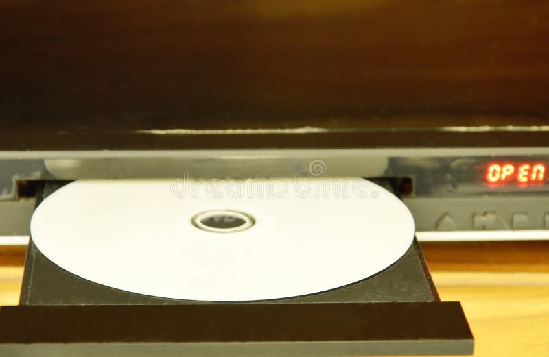 DVD Put on Insert Disc Player in Cupboard Stock Photo - Image of media ...