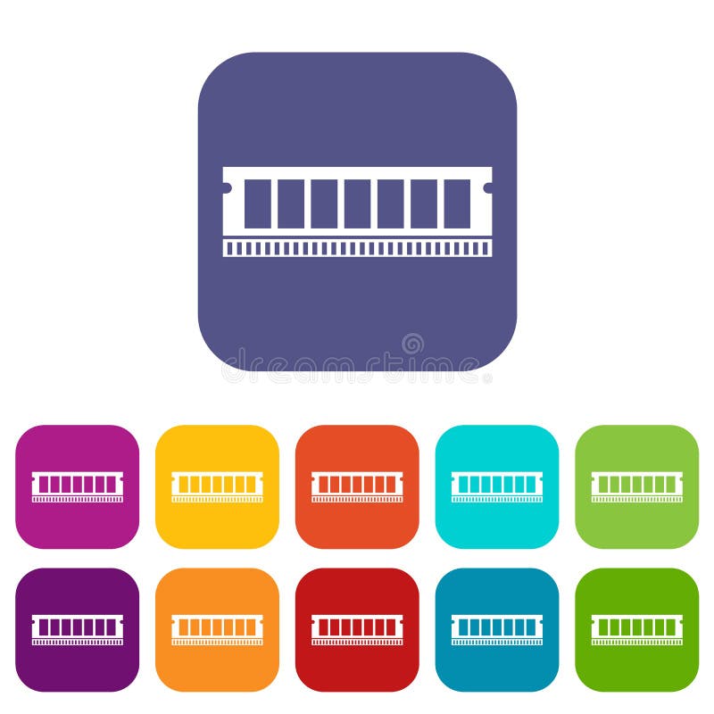 DVD RAM Module for the Personal Computer Icons Set Stock Vector ...