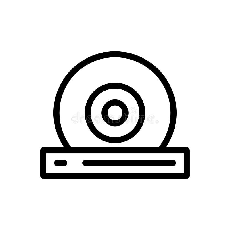 DVD Rom Vector Thin Line Icon Stock Vector - Illustration of hardware ...