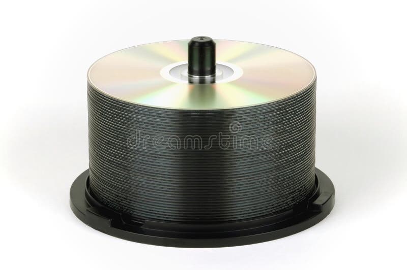 DVD stack on spindle stock image. Image of technology - 23664203