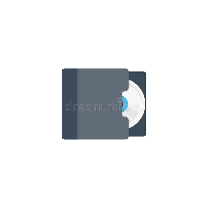 DVD Vector Flat Colour Icon Stock Vector - Illustration of multimedia ...