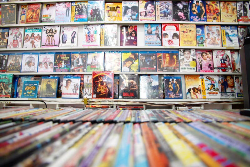Inside shop of DVDs editorial stock photo. Image of mall - 21460823