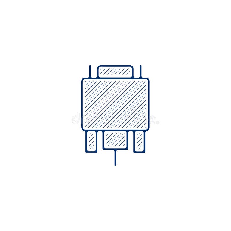 DVI Cable Line Icon. DVI Cable Linear Hand Drawn Pen Style Line Icon ...