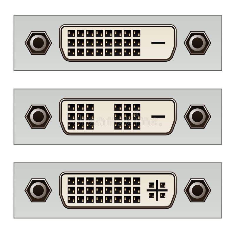 Connector and Ports. USB Type a and Type C, Video Ports Hand DrawnMI ...