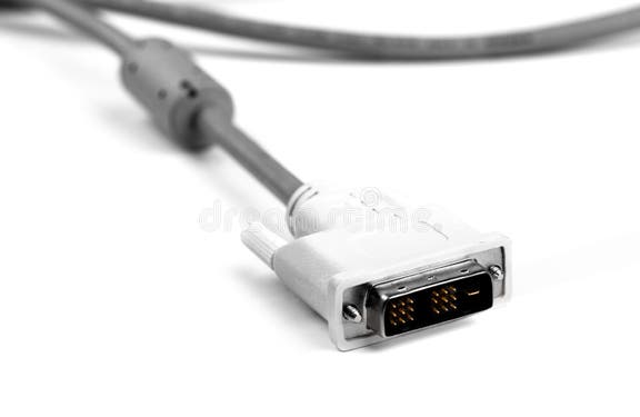 DVI Plug, White Cable Isolated on White Background Stock Photo - Image ...