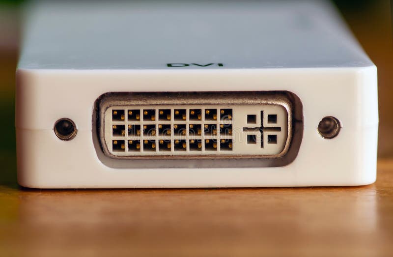 DVI Port Outlet, Video Card Connector on White Panel Stock Photo ...