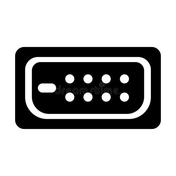 Dvi Socket Icon stock vector. Illustration of computer - 366374403