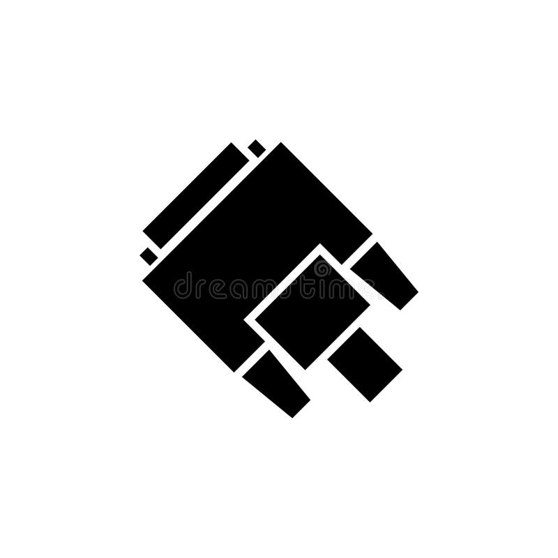 DVI or VGA Cable, Video Plug Connector Solid Flat Vector Icon Isolated on White Background Stock ...