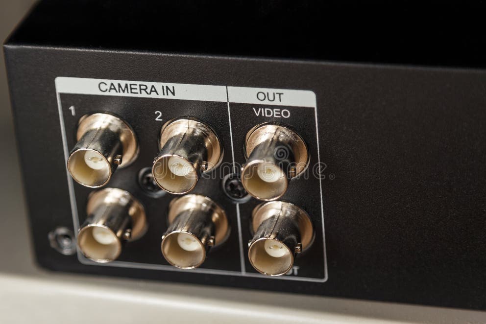 Dvr Coaxial Camera in Ports on Back Panel Stock Image - Image of ...