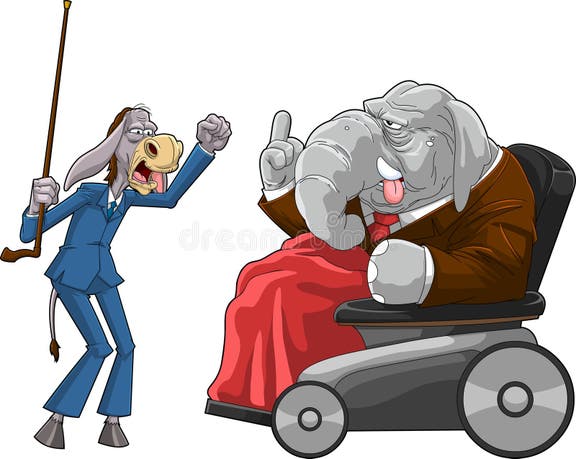 Democrat Donkey Vs Republican Elephant Cartoon Characters Stock Vector ...