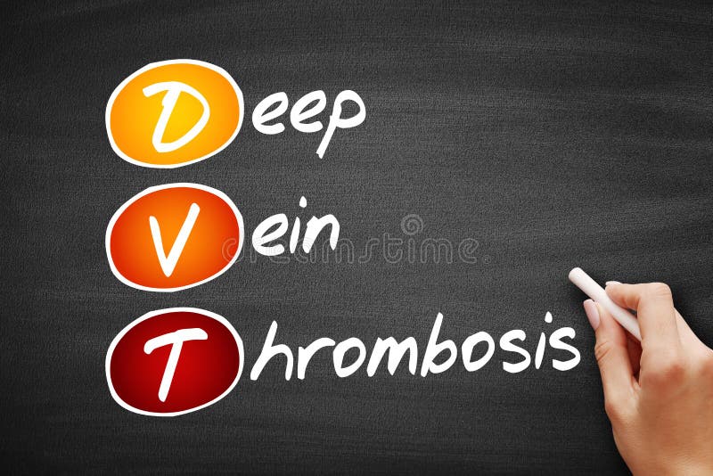 DVT - Deep Vein Thrombosis, Acronym Health Concept on Blackboard Stock ...
