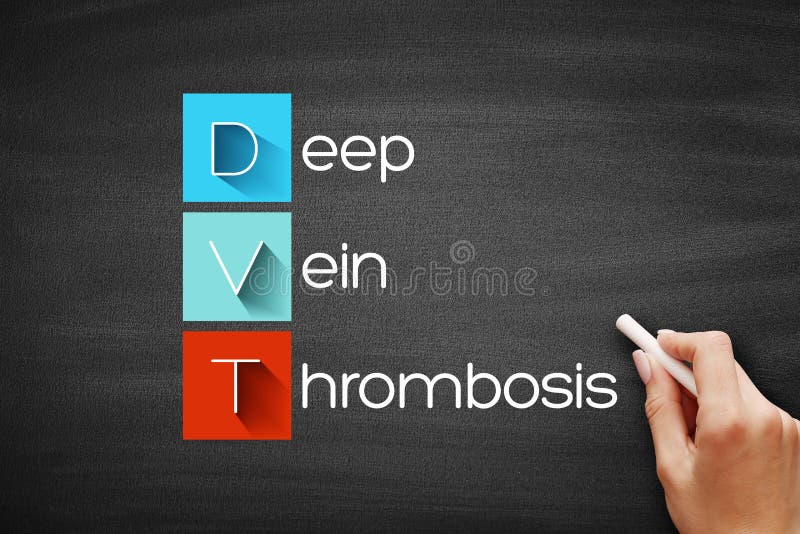 DVT - Deep Vein Thrombosis, Acronym Health Concept on Blackboard Stock ...