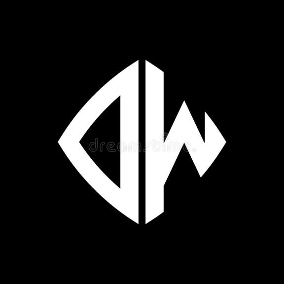 DW Geometric Monogram Logo Curved Square Style Stock Illustration ...