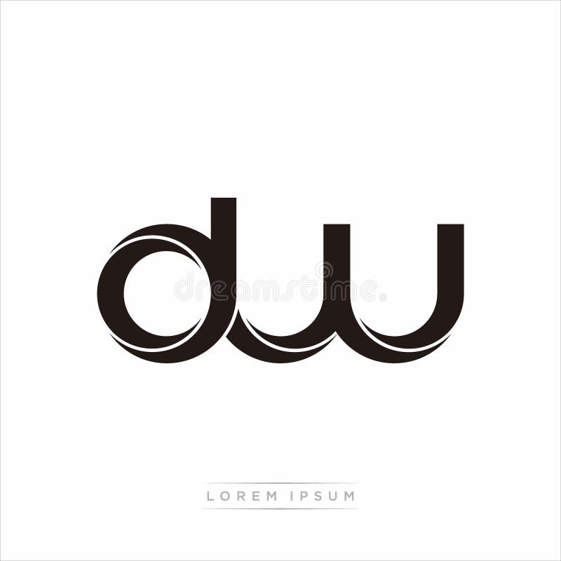 Dw Initial Letter Split Lowercase Modern Monogram Linked Outline ...