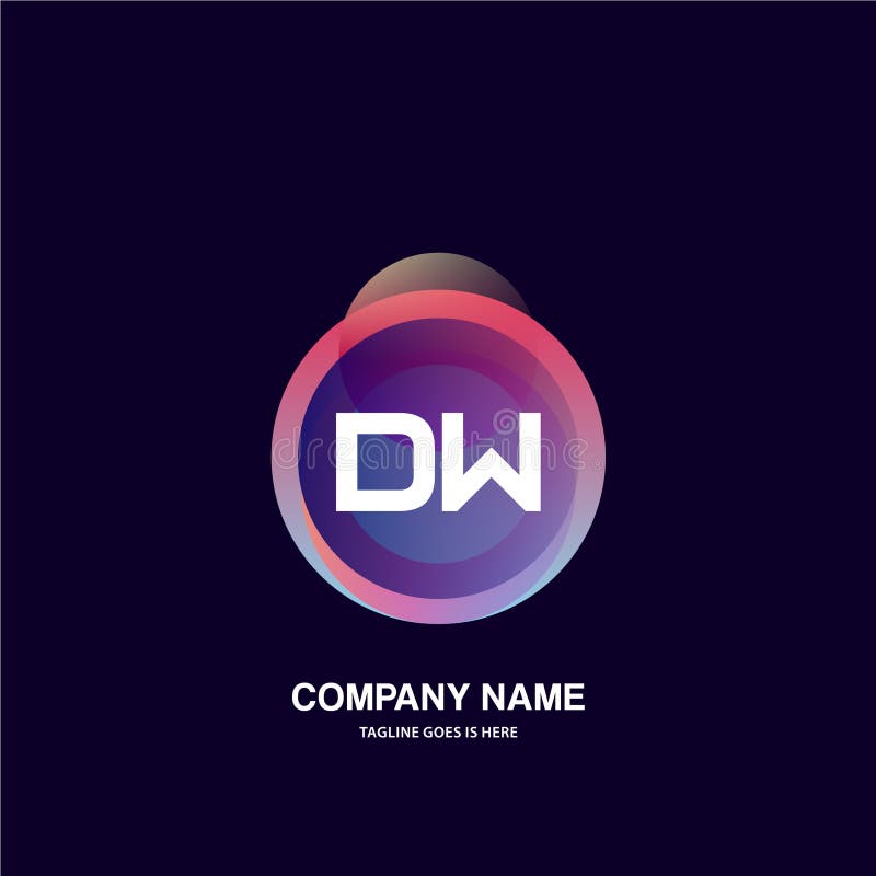 DW Initial Logo with Colorful Circle Template Vector Stock Vector ...