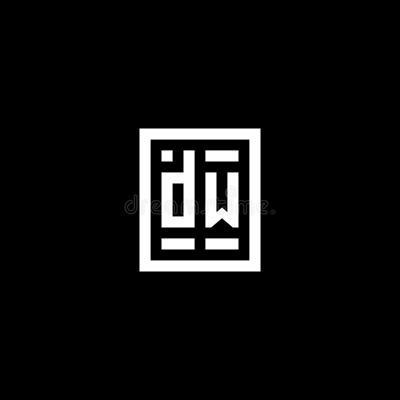 DW Initial Logo with Square Rectangular Shape Style Stock Illustration ...