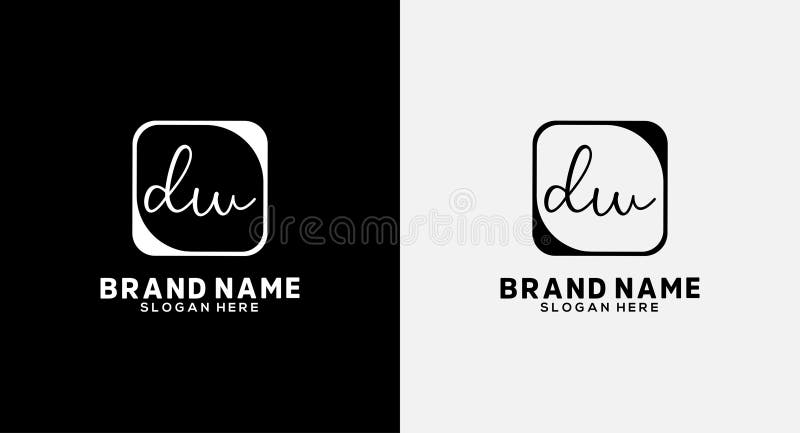 Dw Letter Handwriting Signature Logo Dw Logo Dw Icon Design Stock ...