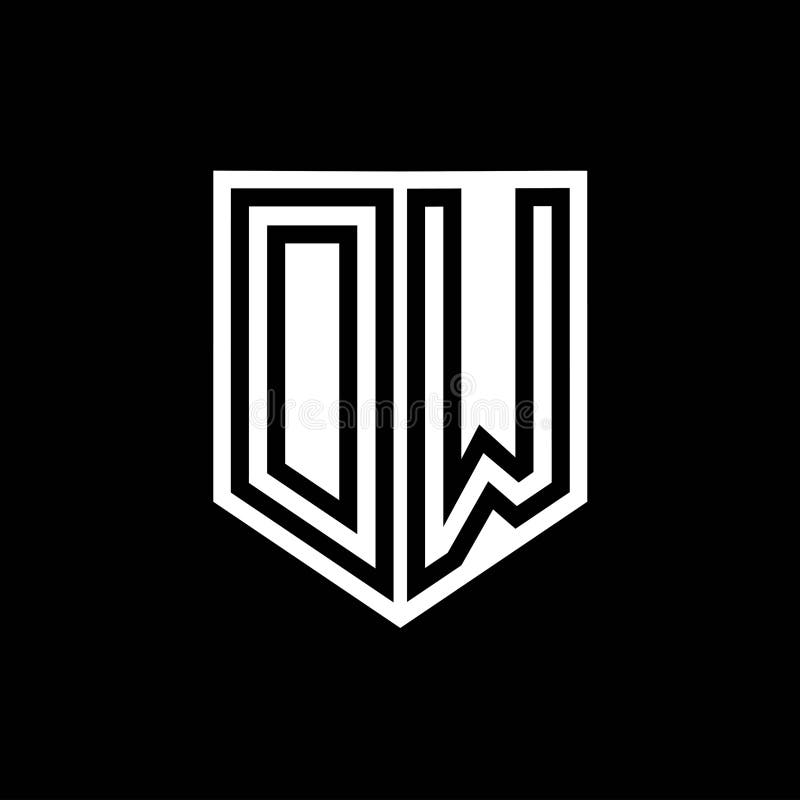 DW Logo Monogram Shield Geometric Black Line Inside White Shield Color ...