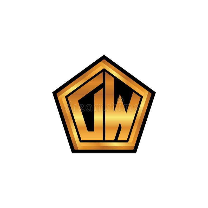 DW Logo Letter Geometric Golden Style Stock Vector - Illustration of ...