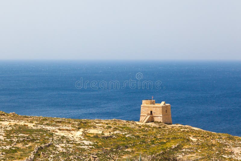 Dwajra Tower in the Maltese Island of Gozo. Stock Photo - Image of ...