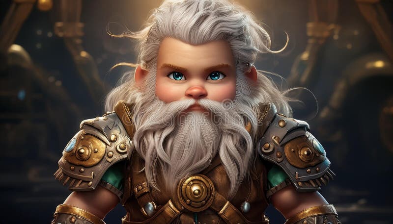 Dwarf in armor stock illustration. Illustration of face - 333497004