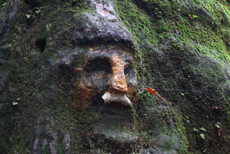 Dwarf Face Carved in the Rock Stock Photo - Image of mountains, fairy ...