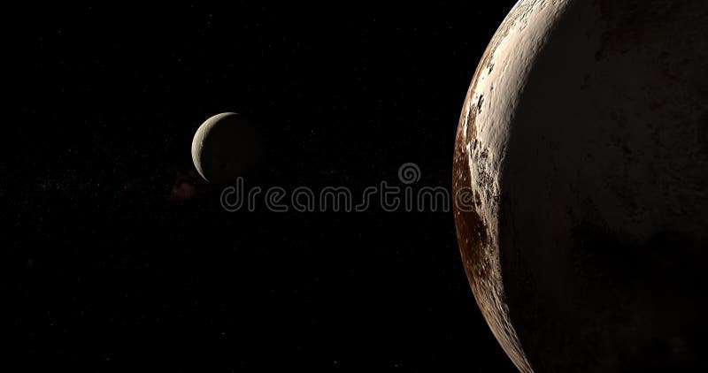 Dwarf Planet Ixion Orbiting in the Outer Space with Pluto Planet Stock ...