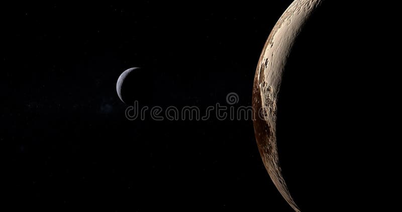 Dwarf Planet Ixion Orbiting in the Outer Space with Pluto Planet Stock ...