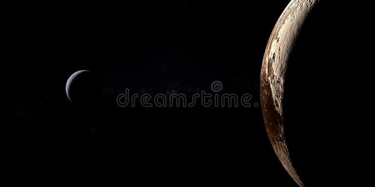 Dwarf Planet 90482 Orcus Orbiting Near Pluto Stock Illustration ...