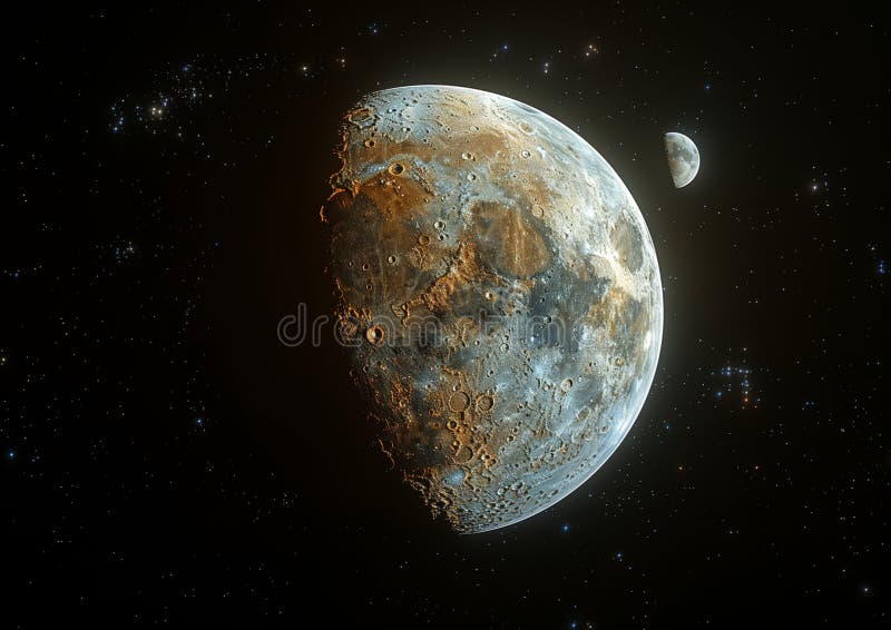 Dwarf Planet Pluto and Its Largest Satellite Charon Stock Illustration ...