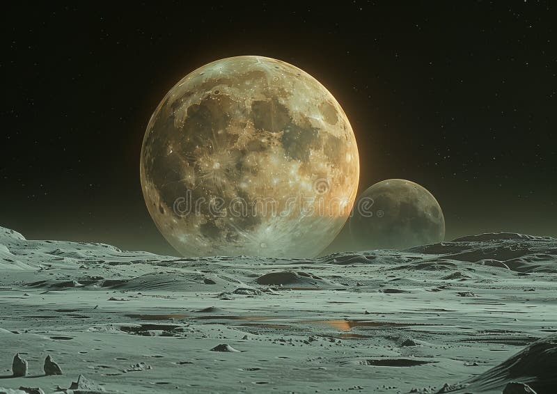 Dwarf Planet Pluto and Its Largest Satellite Charon Stock Illustration ...