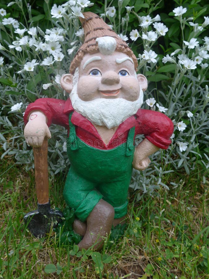 Funny dwarf with shovel stock photo. Image of jacket - 78012386