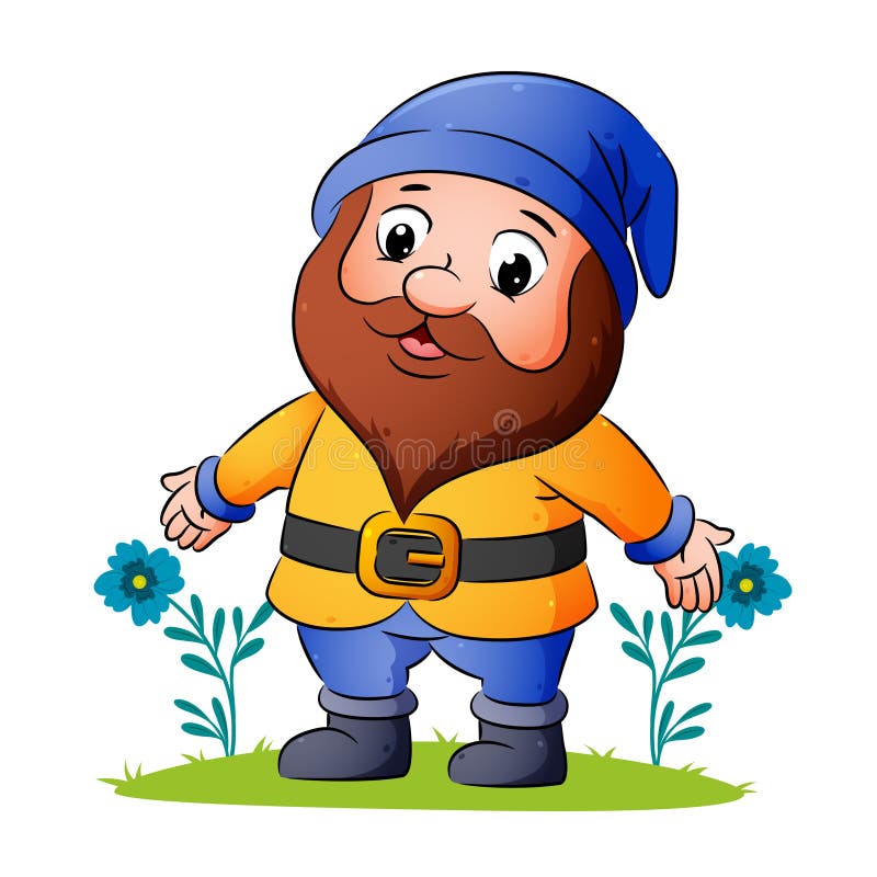 The Happy Dwarf is Waving and Smiling in the Garden Stock Vector ...