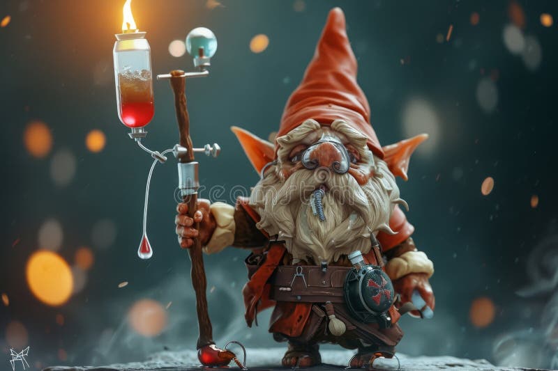 A Dwarf Wizard with a Cane. a Fabulous Bearded Wizard. a Fairy Dwarf ...