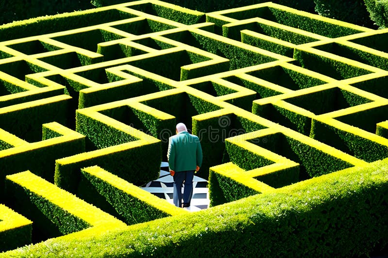Dwarfed by a Towering 3D Hedge Maze Environment Which Inspired by the ...