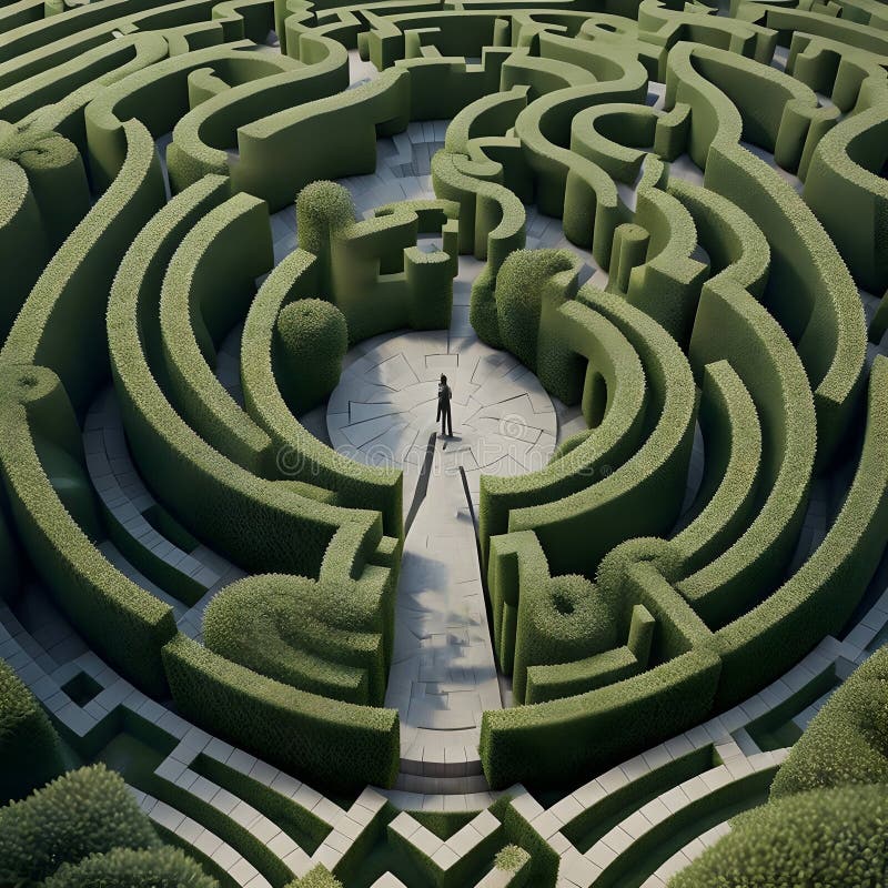 Dwarfed by a Towering 3D Hedge Maze Environment Which Inspired by the ...