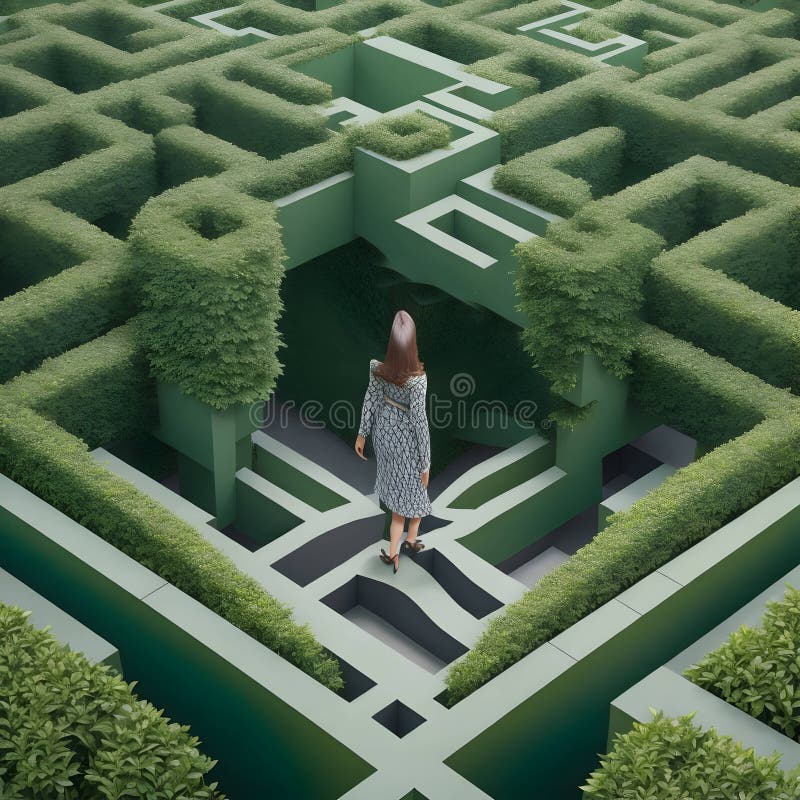 Dwarfed by a Towering 3D Hedge Maze Environment Which Inspired by the ...