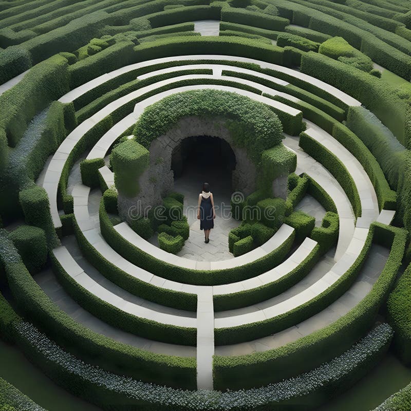 Dwarfed by a Towering 3D Hedge Maze Environment Which Inspired by the ...