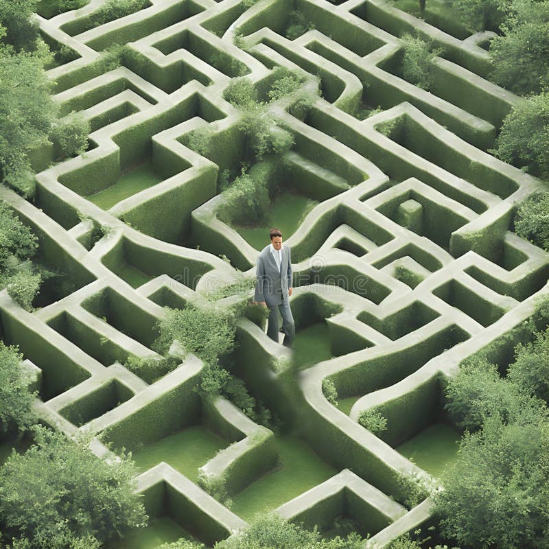 Dwarfed by a Towering 3D Hedge Maze Environment Which Inspired by the ...
