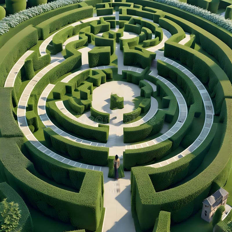 Dwarfed by a Towering 3D Hedge Maze Environment Which Inspired by the ...