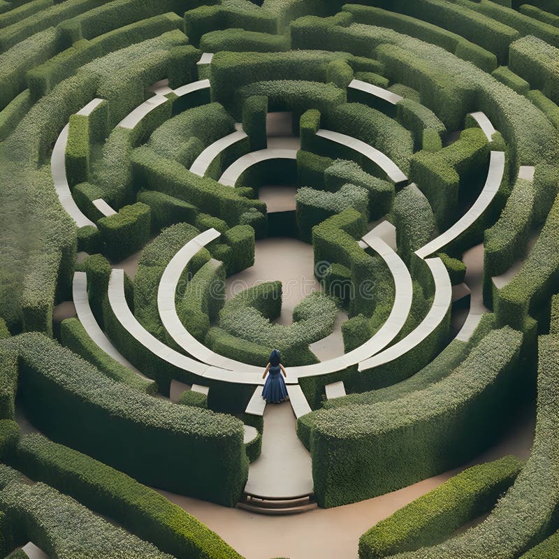 Dwarfed by a Towering 3D Hedge Maze Environment Which Inspired by the ...