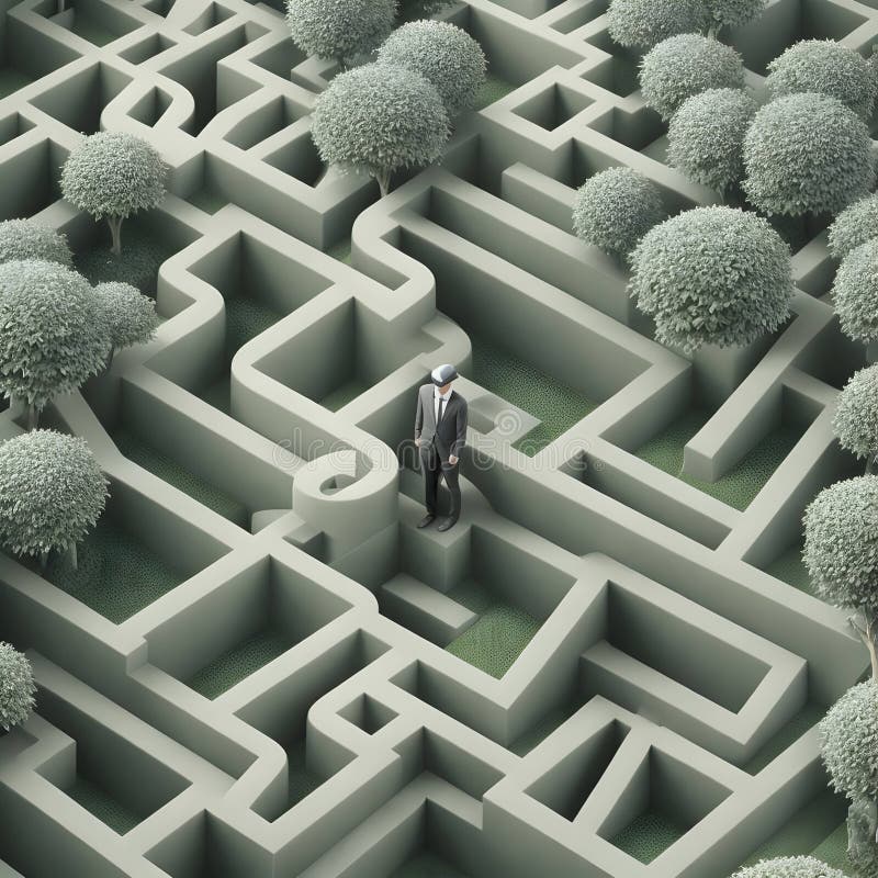 Dwarfed by a Towering 3D Hedge Maze Environment Which Inspired by the ...