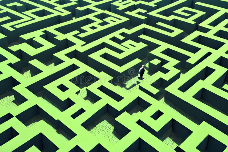 Dwarfed by a Towering 3D Hedge Maze Environment Which Inspired by the ...