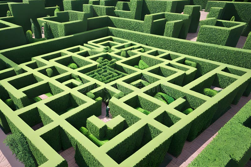 Dwarfed by a Towering 3D Hedge Maze Environment Which Inspired by the ...