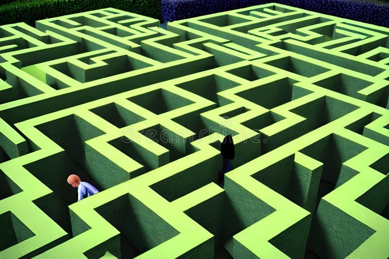 Dwarfed by a Towering 3D Hedge Maze Environment Which Inspired by the ...