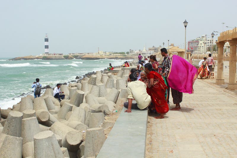 Dwarka Lighthouse on the Arabian Sea Coast. India Editorial Photography ...
