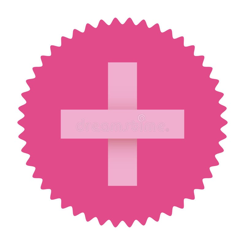 Dwars Roze Symbool Van Borstkanker in Rond Kader Stock Illustratie ...