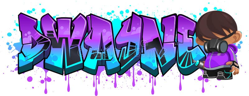 Dwayne Name Text Graffiti stock illustration. Illustration of vivid ...