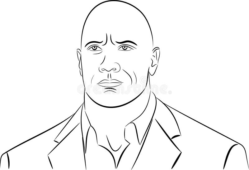 Disegno a Linea Di Dwayne Johnson Fotografia Stock Editoriale ...